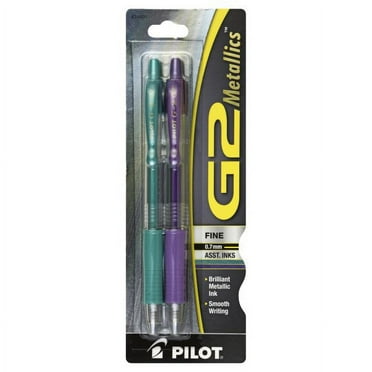 Pilot G2 Colored Gel Pens - Metallic Colors, 0.7 mm, Fine, Set of 5 ...