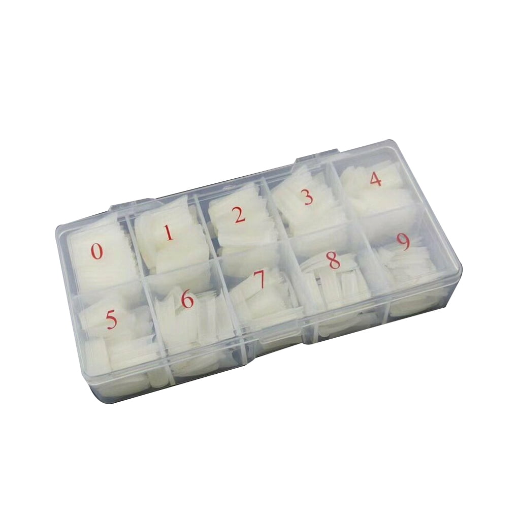 2 Sets 500 Pcs/set Artificial Nails False Half Nail Art Tips Acrylic UV ...