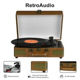 RetroAudio 3-Speed Bluetooth Portable Suitcase Record Player with Built ...