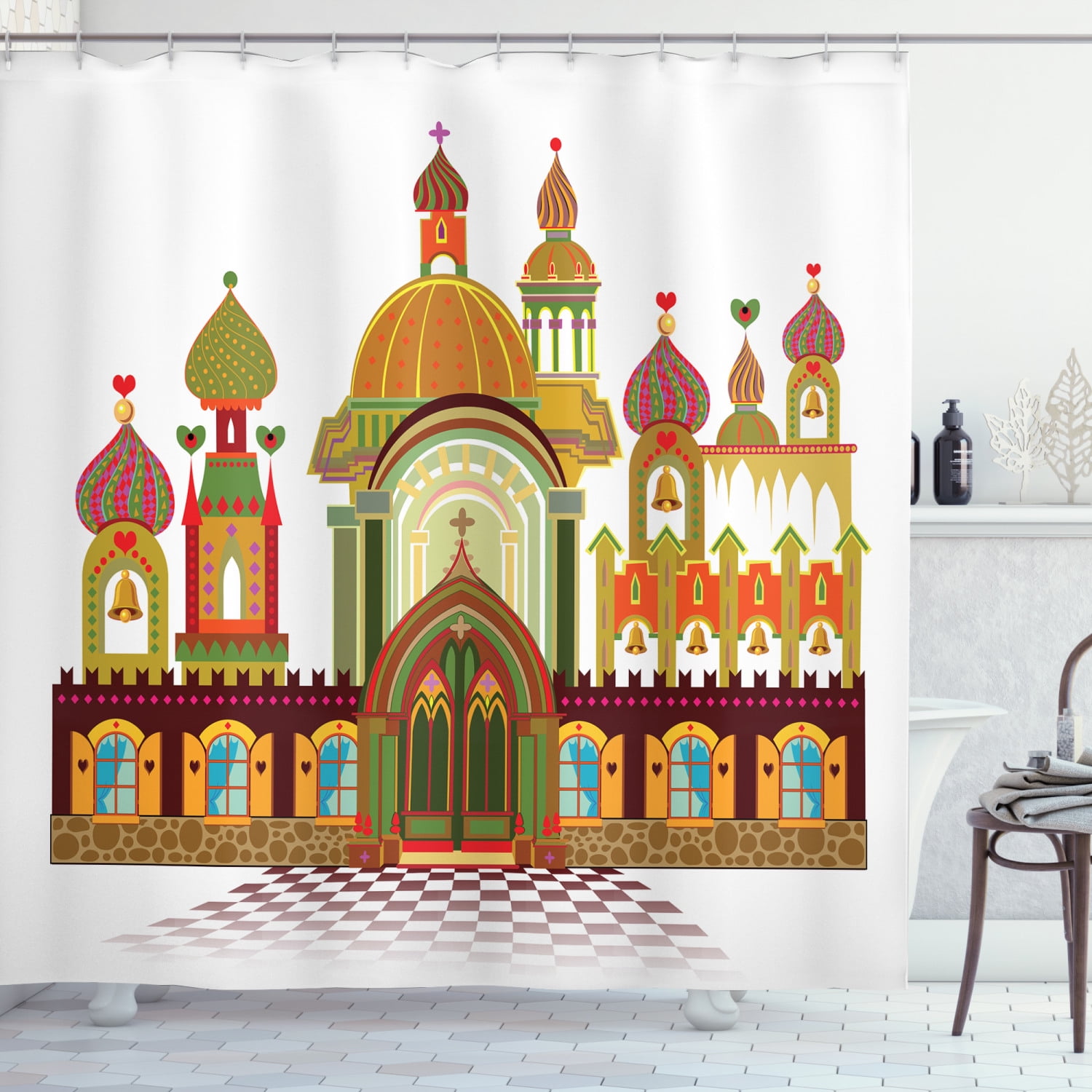 Russian Shower Curtain, Fairyland Fantasy Kingdom Slavic Architecture ...