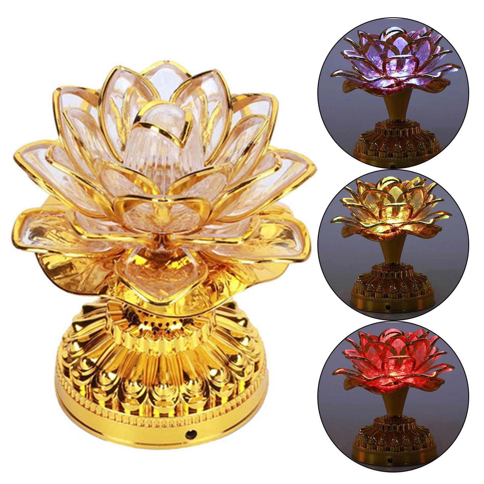 LED Lotus Lamp Battery-Operated Portable Holy Colorful Night Light for ...