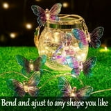 3D Butterfly String Lights, 4.9ft 10 LED Battery Powered Purple ...