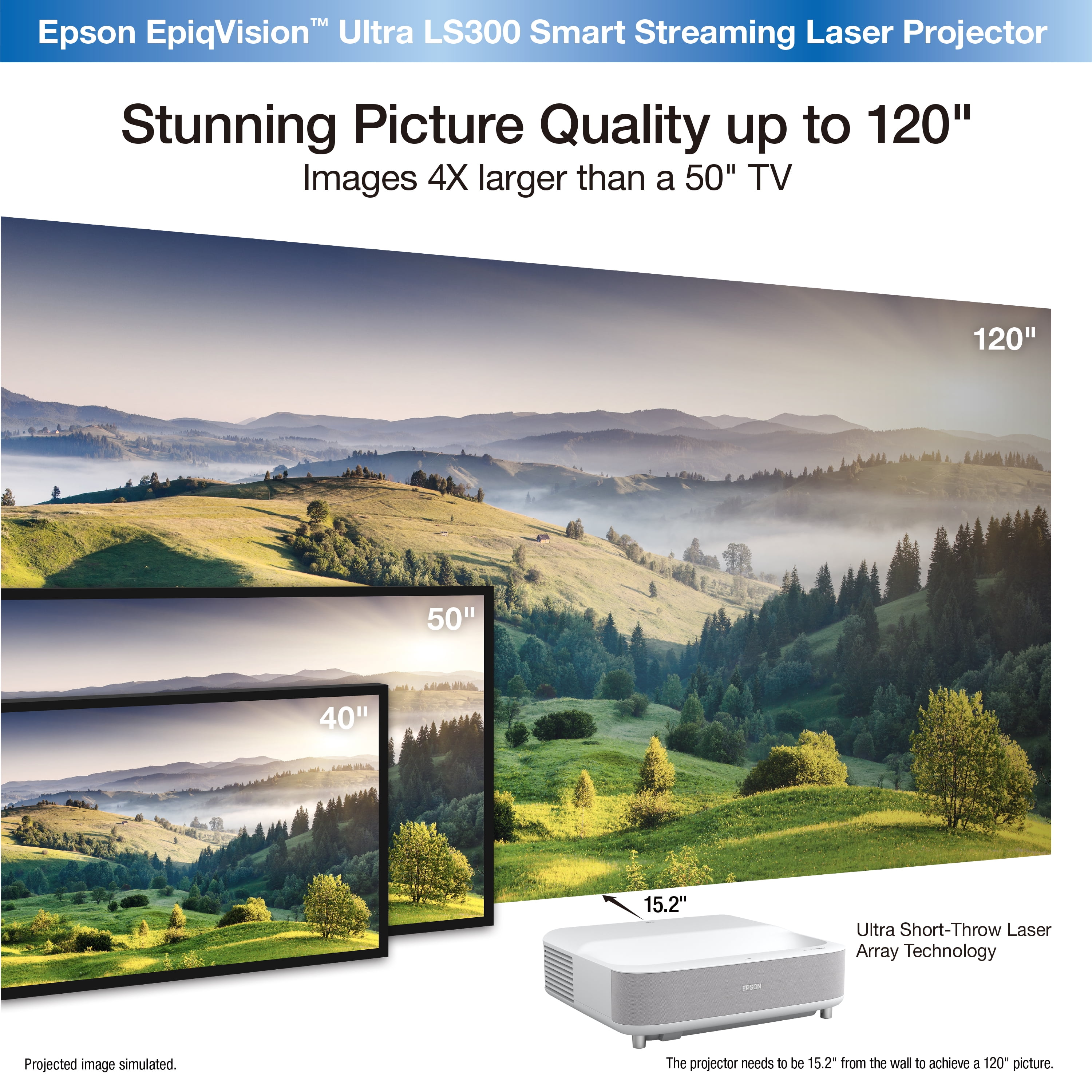 Buy Epson EpiqVision Ultra LS300 Short Throw Smart Streaming Laser ...