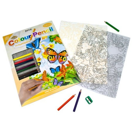 Color Pencil By Number Kit 8.75"X11.75"-Bright Butterflies | Walmart Canada