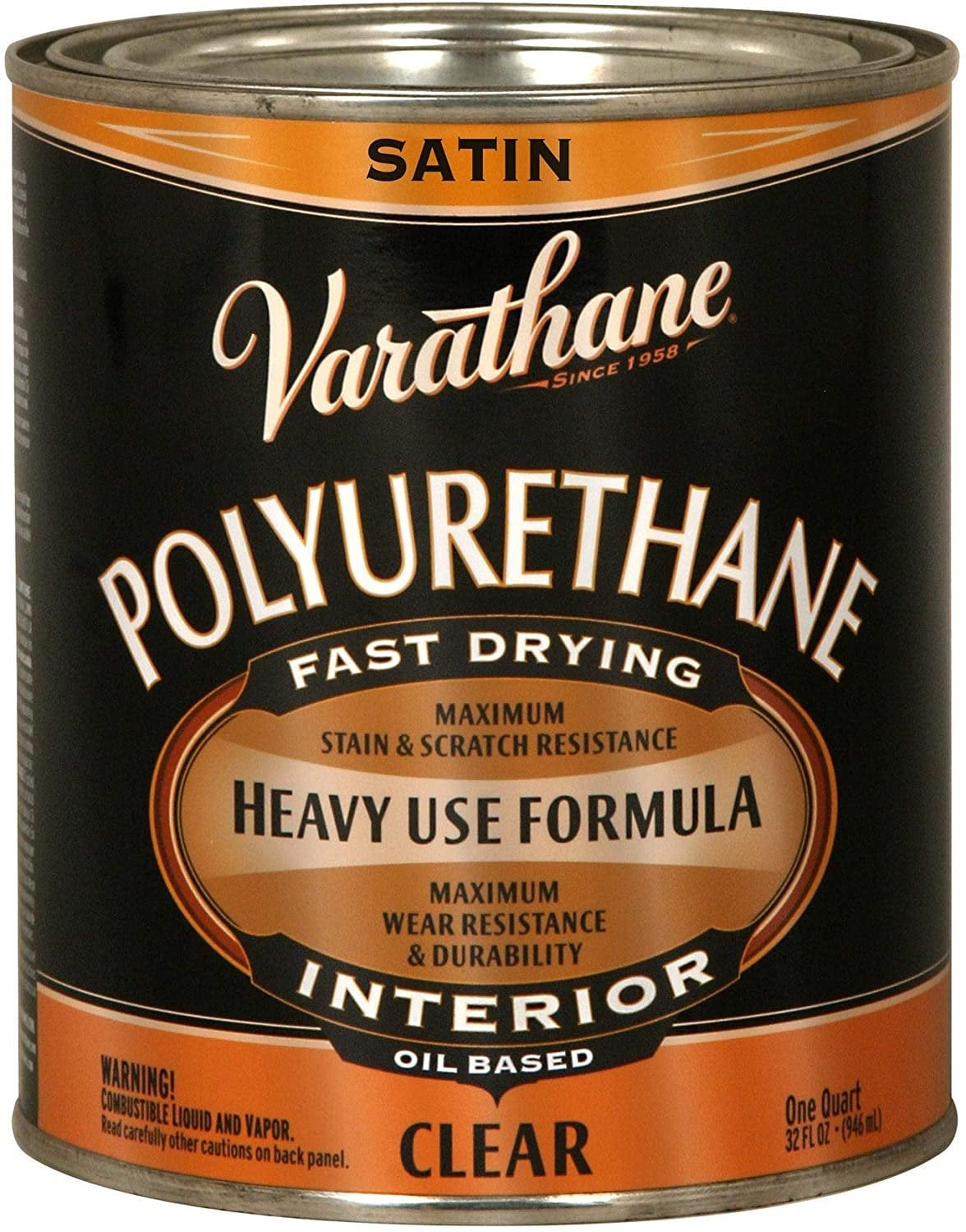 Varathane 9141H 1 Quart Satin Classic Clear Diamond Wood Finish ...