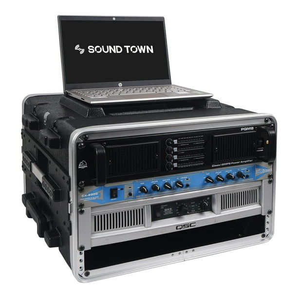 Sound Town Lightweight 10U PA DJ Rack/Flight/Road Case with 9U Rack ...