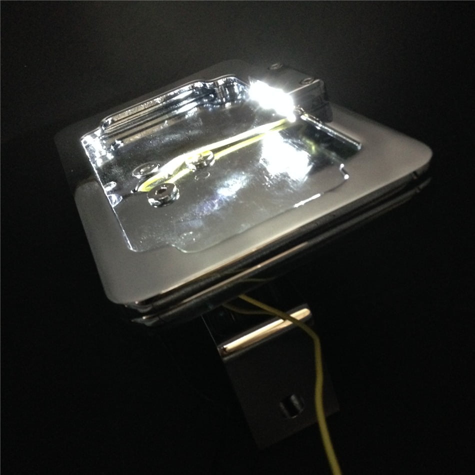 Buy HTT Chrome Side Mounted License Plate Bracket w/ LED Light For ...