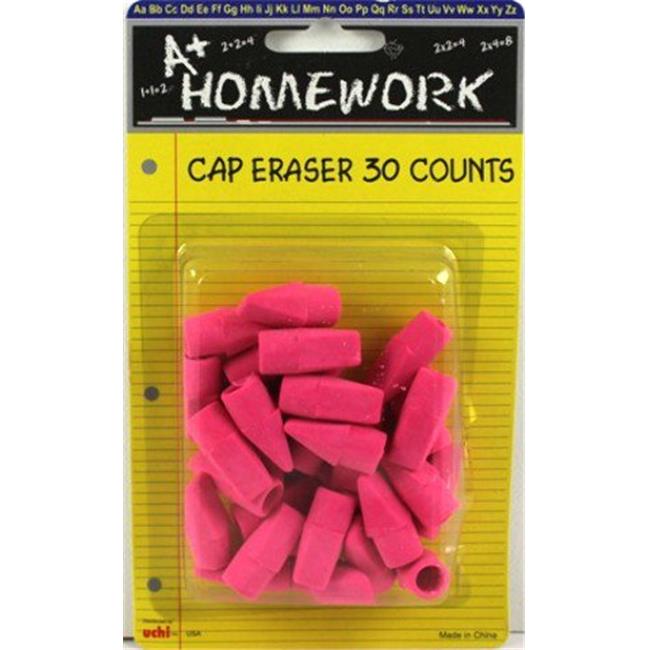 DDI 1882635 A+ Homework Pink Cap Erasers - 48 Count 30 Piece Case of 48 ...
