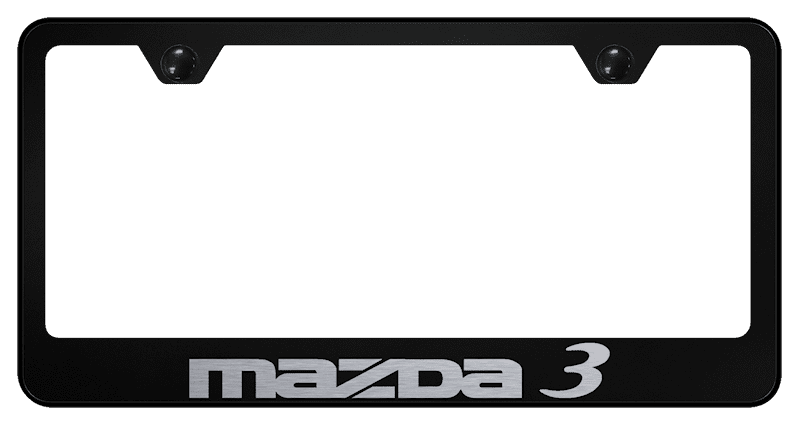 Mazda 3 Laser Etched Logo Stainless Steel License Plate Frame (Black ...