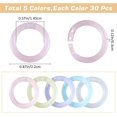 150Pcs 5 Colors PP Plastic Loose Leaf Book Binder Hinged Rings Mixed ...