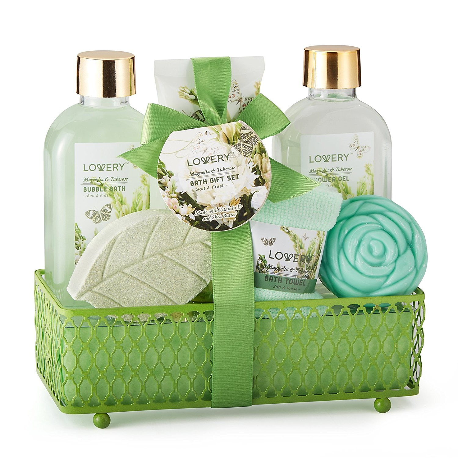 Home Spa T Basket Magnolia And Tuberose Scent Luxurious 7 Piece
