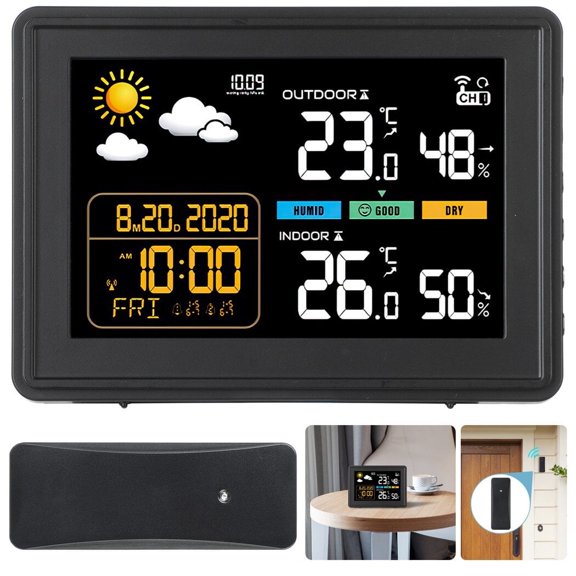Weather Station, Wireless Indoor Outdoor Sensor, Alarm Clock Time ...
