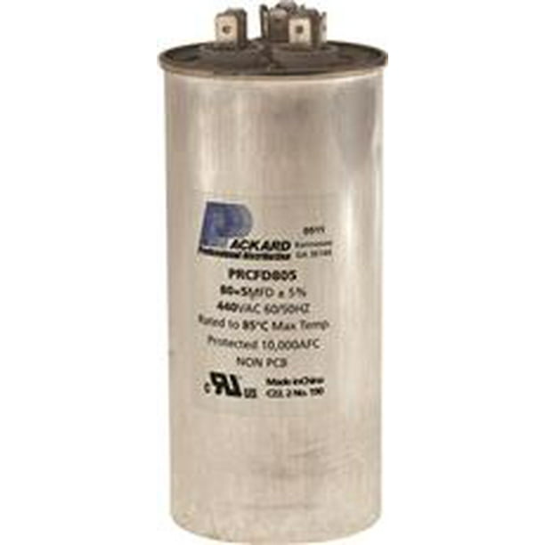 Packard Dual Round Motor Run Capacitor, 80/5 Mfd, 440 Vac - Walmart.com ...