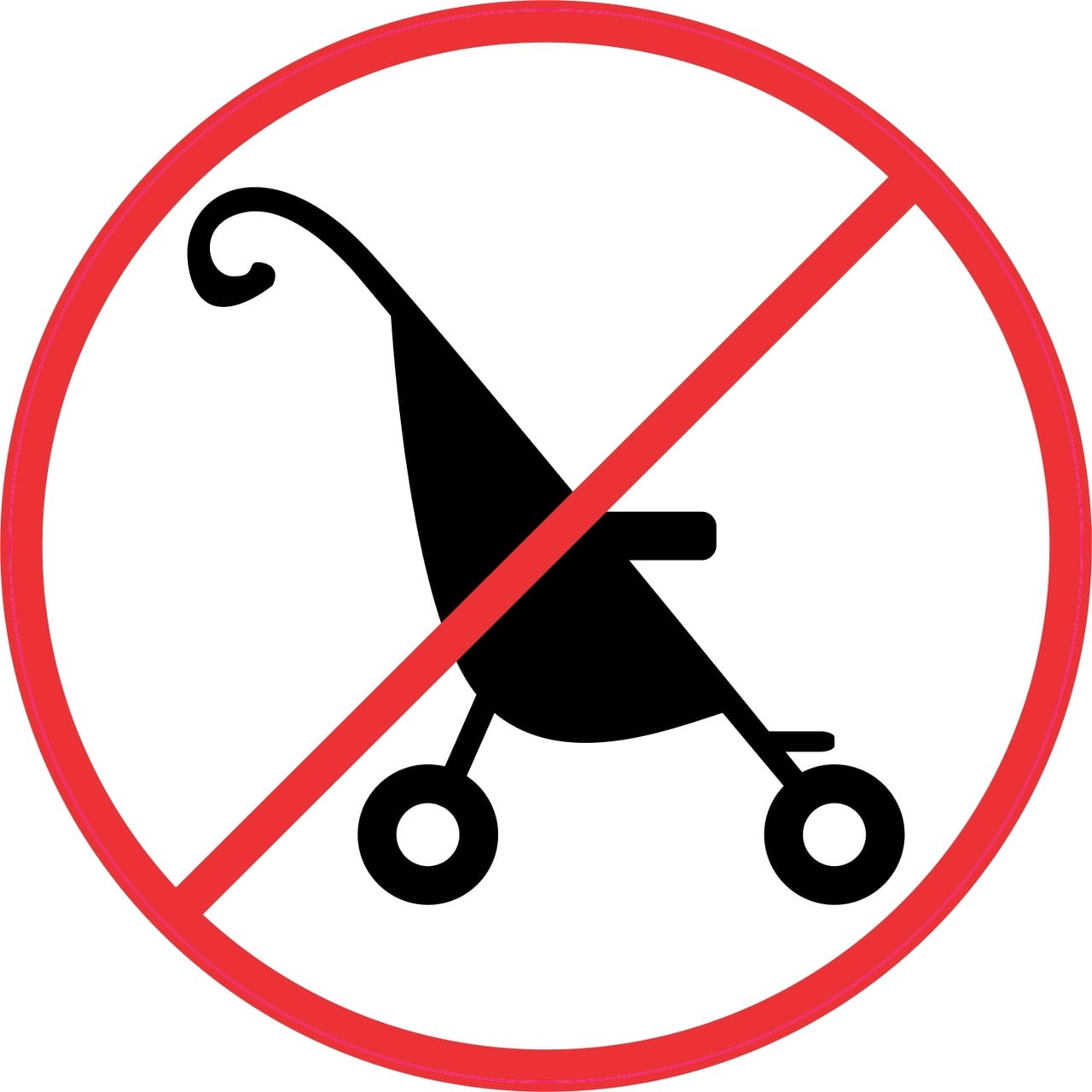 4.75inx4.75in No Stollers Carriages Sign Vinyl Bumper Sticker Decal ...