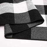 PK.ZTopia Buffalo Plaid Area Layering Check Rug, 24 x 71 Inches, Black ...