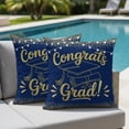 Blue Gold Graduation Cap Pillow Covers Set of 4, Sequins Light Festive ...