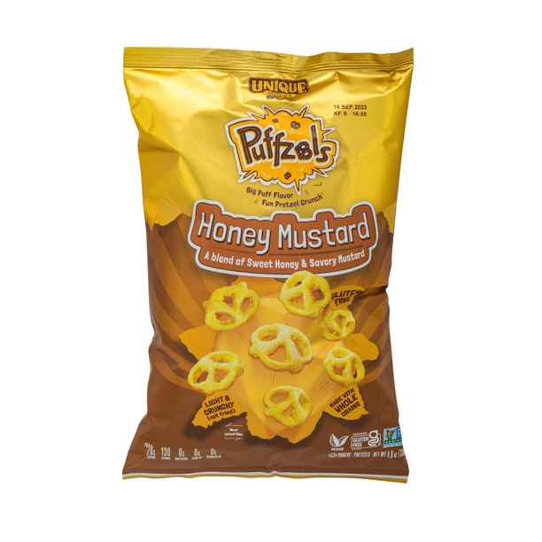Unique Snacks - Honey Mustard Puffzels, 4.8 Ounce Bag, Pack of 6 ...