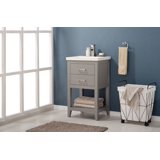 Design Element Cara 20" Single Sink Bathroom Vanity In Gray - Walmart.com