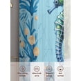 Blue Coastal Seahorse Sheer Curtains for Living Room Bedroom Nautical ...