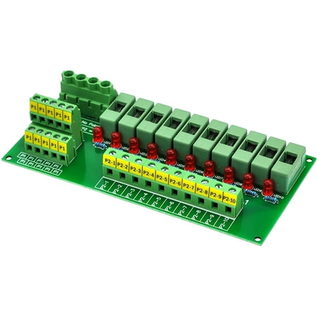 Panel Mount 10 Position Power Distribution Fuse Module Board, for AC/DC ...