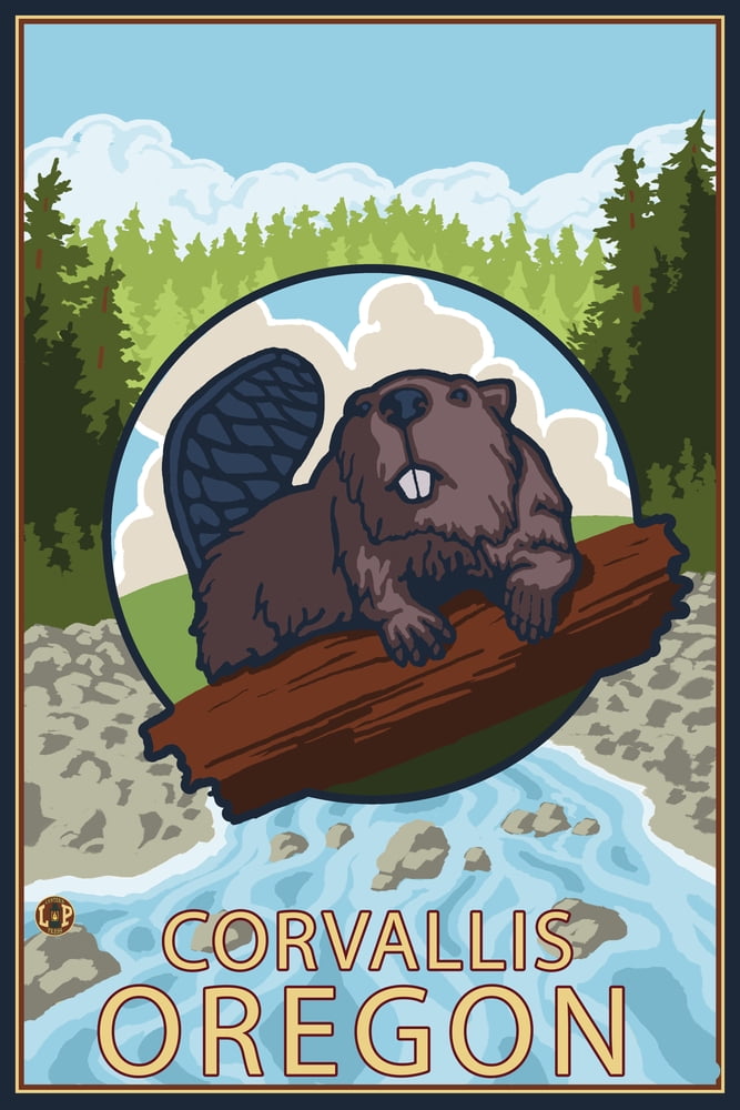 Corvallis, Oregon, Beaver (24x36 Giclee Gallery Art Print, Vivid ...