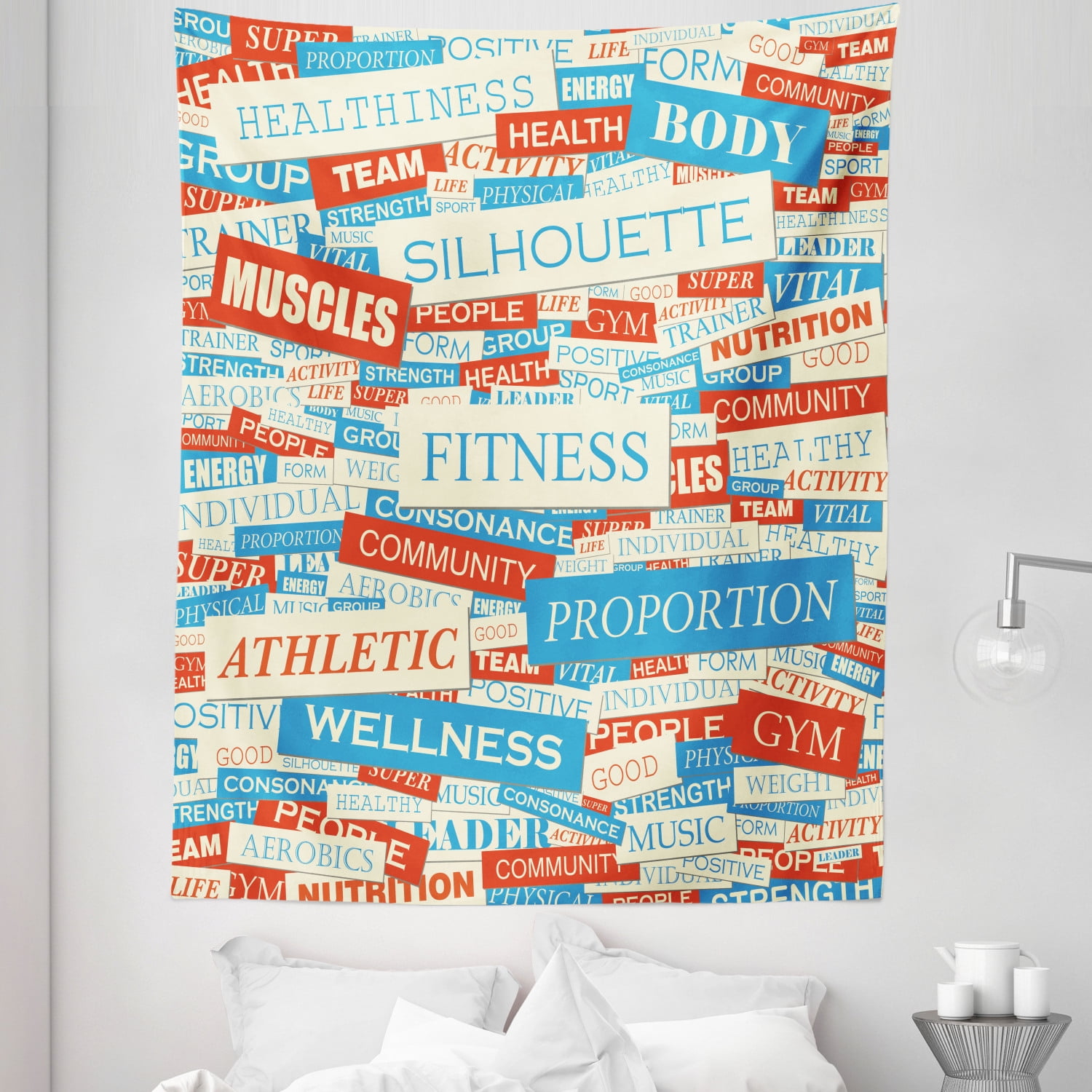 Fitness Tapestry, Collage of Words Physical Activity Healthiness ...