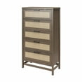 Ameriwood Home Lennon Boho-Chic Tall 5-Drawer Dresser, Faux Rattan ...