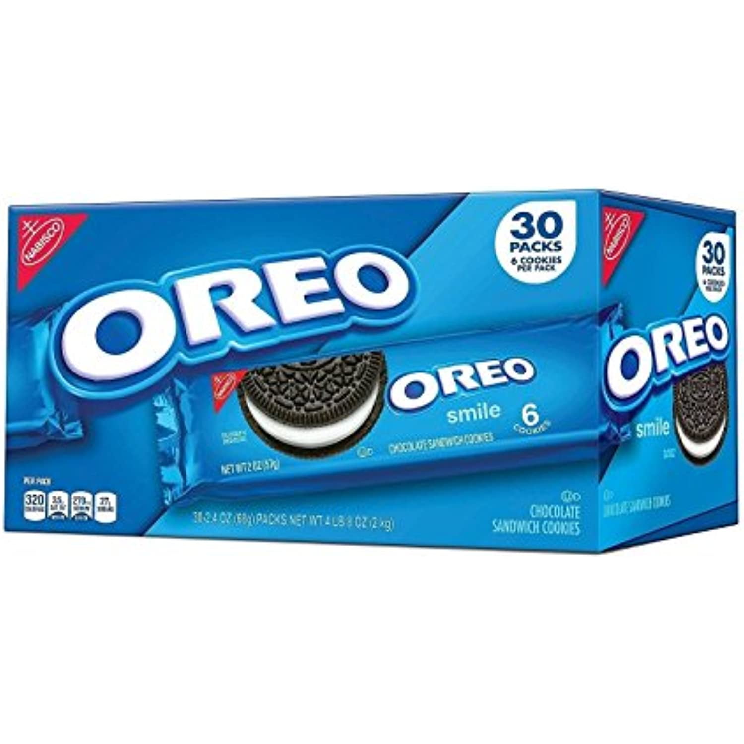 Nabisco Oreo, 4 Pound (Smile 30 Packs 6 Pieces Each) 180 Cookies ...