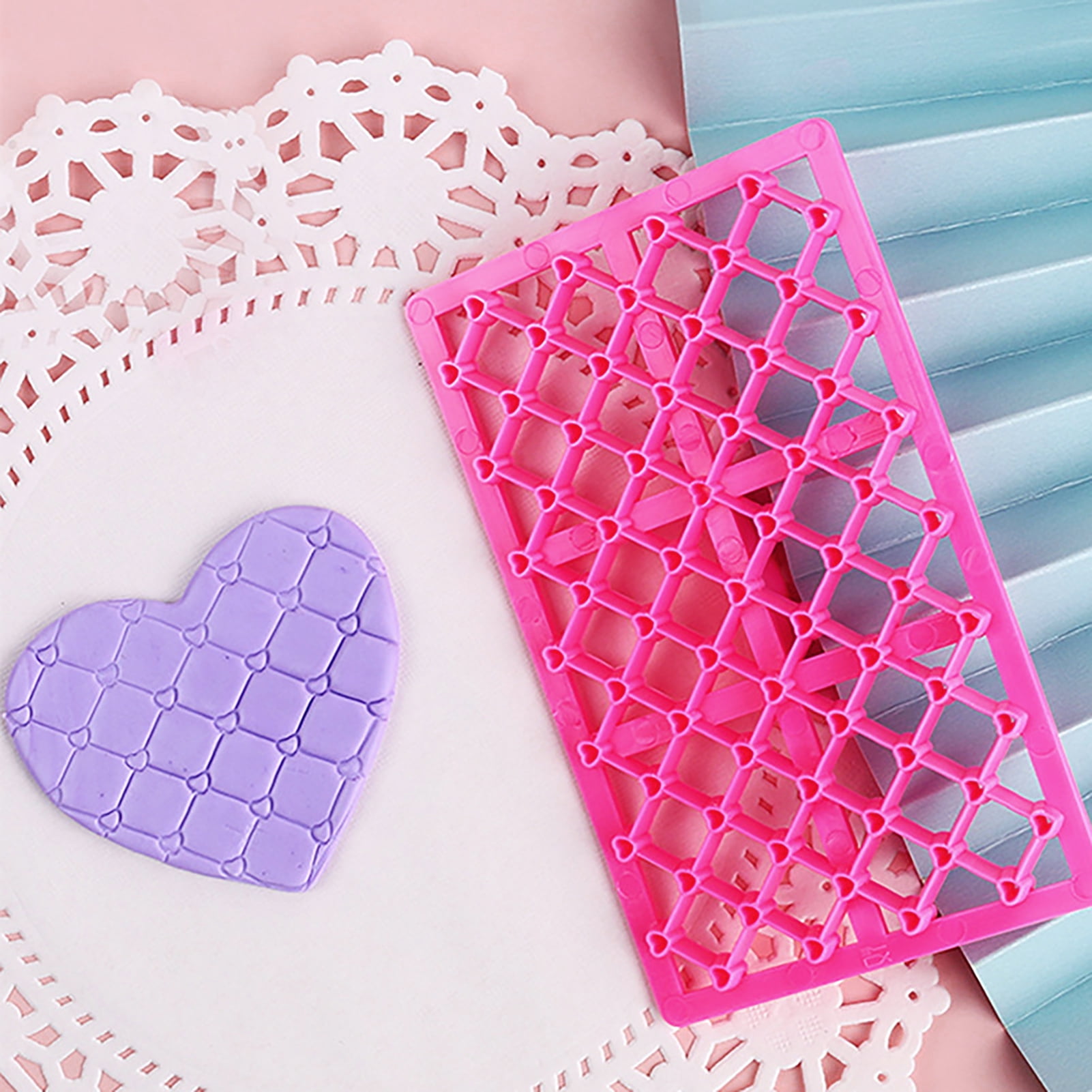 Embosser Fondant Cake Baking Plaid Pattern Sugarcraft Decorating Mold ...