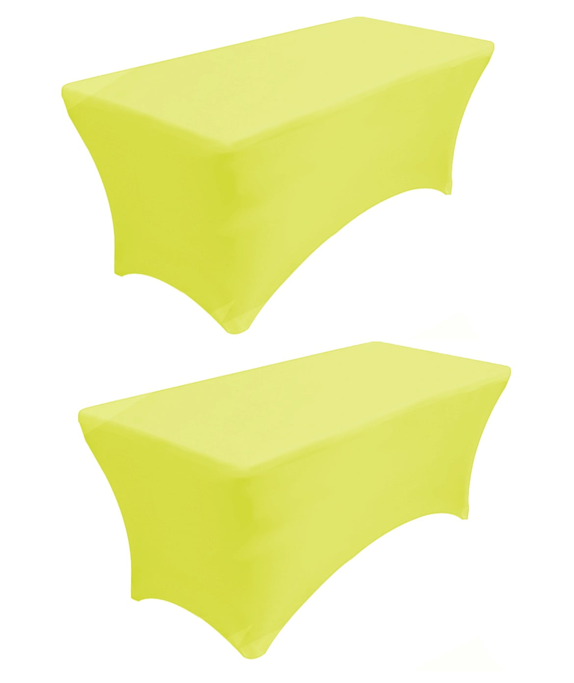 Neon Yellow 2 Pack 8 Foot Rectangular Stretch Spandex Table Cover by ...