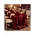 Burgundy Polyester Satin Rectangular Tablecloth – Wrinkle-Resistant ...