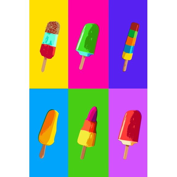 Popsicles Ice Cream Retro Pop Frozen Treats Cool Wall Decor Art Print ...