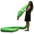 American Made Giant Stuffed Snake 18ft Long, Soft Green Plushie, Kids ...