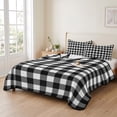 Abstract Buffalo Checkered 3 Pieces Quilt Set,1 Quilt with 2 Shams ...