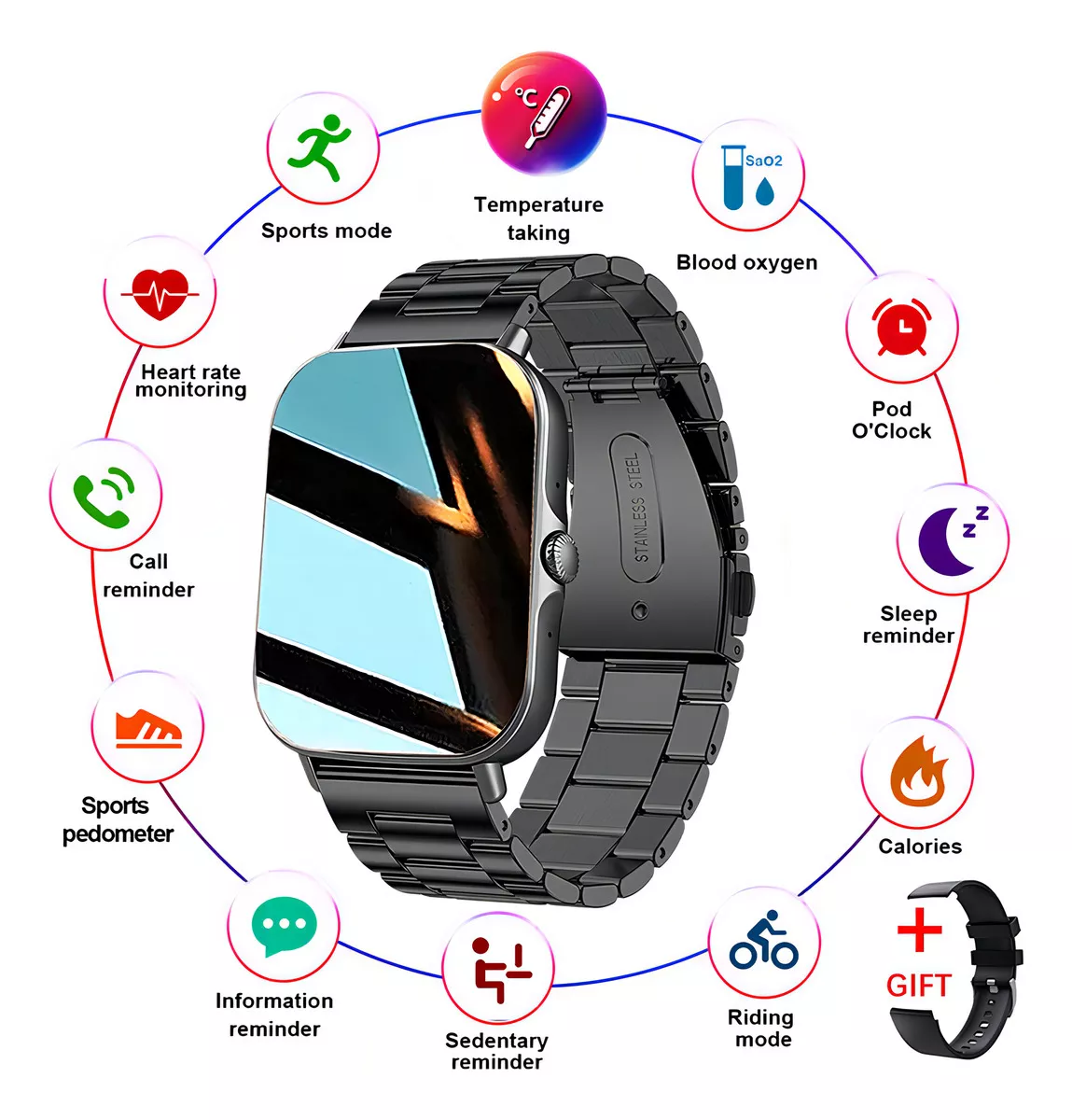 FoxBox Reloj Inteligente Bluetooth Llamada Smartwatch Impermeable Sport ...