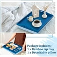 Bamboo Lap Tray with Detachable Pillow 16.9'' x 13'' Lap TV Trays Lap ...