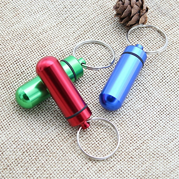 ShenMo 3 Pieces - Anodized Aluminum Airtight Pill Dispenser Key Ring ...