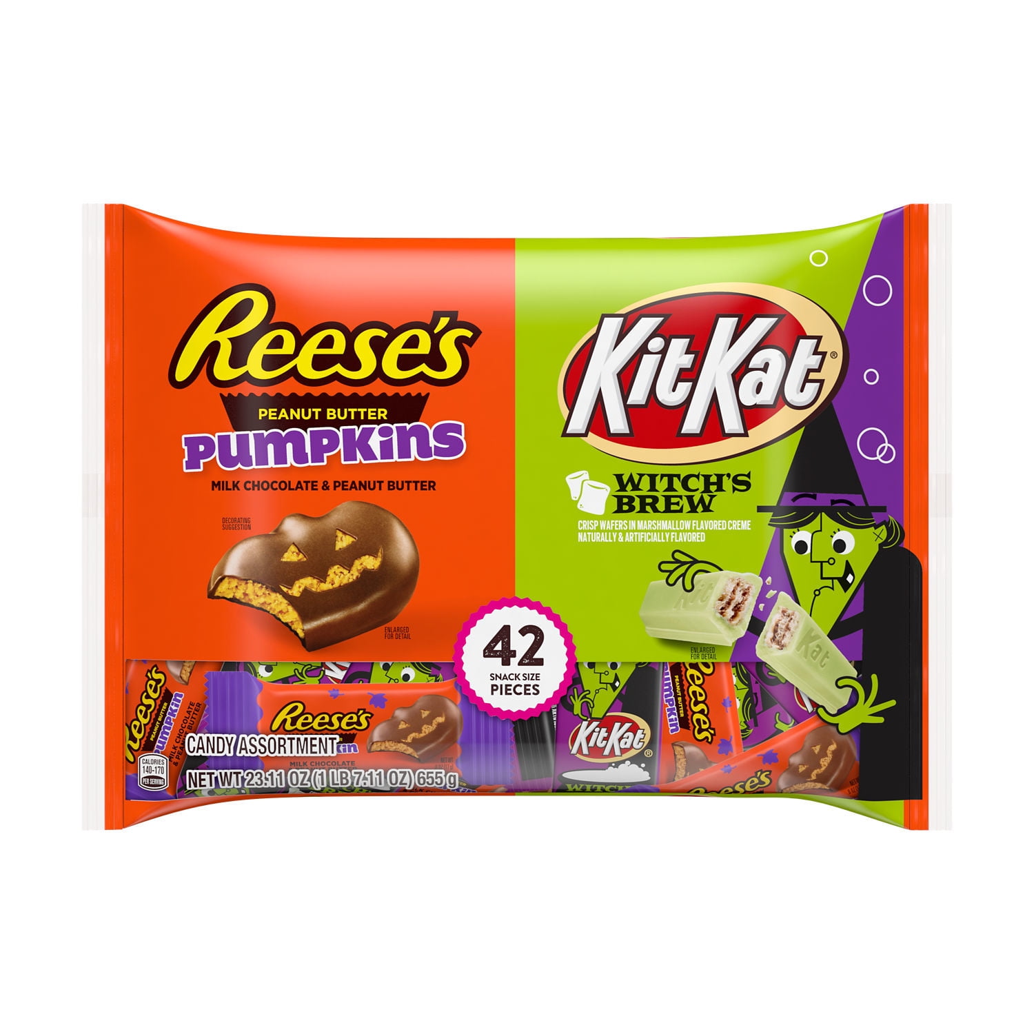 Kit Kat® And Reese's Assorted Flavored, Halloween Candy Variety Bag, 23 ...