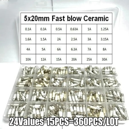 360 Pieces/set Circuit Fuse 24 Kinds Fuses Assorted Kit Electrical ...