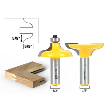 3 Bit Glass Door Router Bit Set - Round-Over Bead - 1/2" Shank - Yonico ...