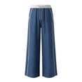 Ashyfjp Pants for Women Casual Solid Color Elastic Waist Drawstring ...