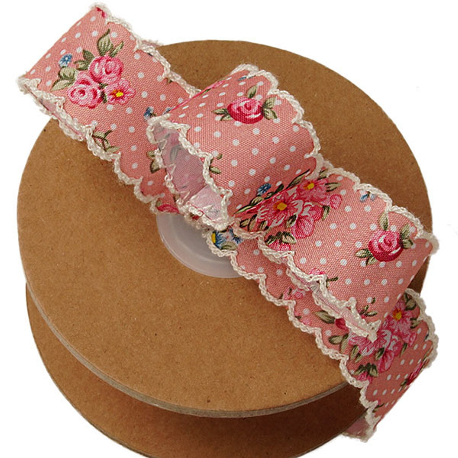 Rosy Pink Vintage Shabby Chic Floral Ribbon - 1 Inch Wide - 10 Yard ...
