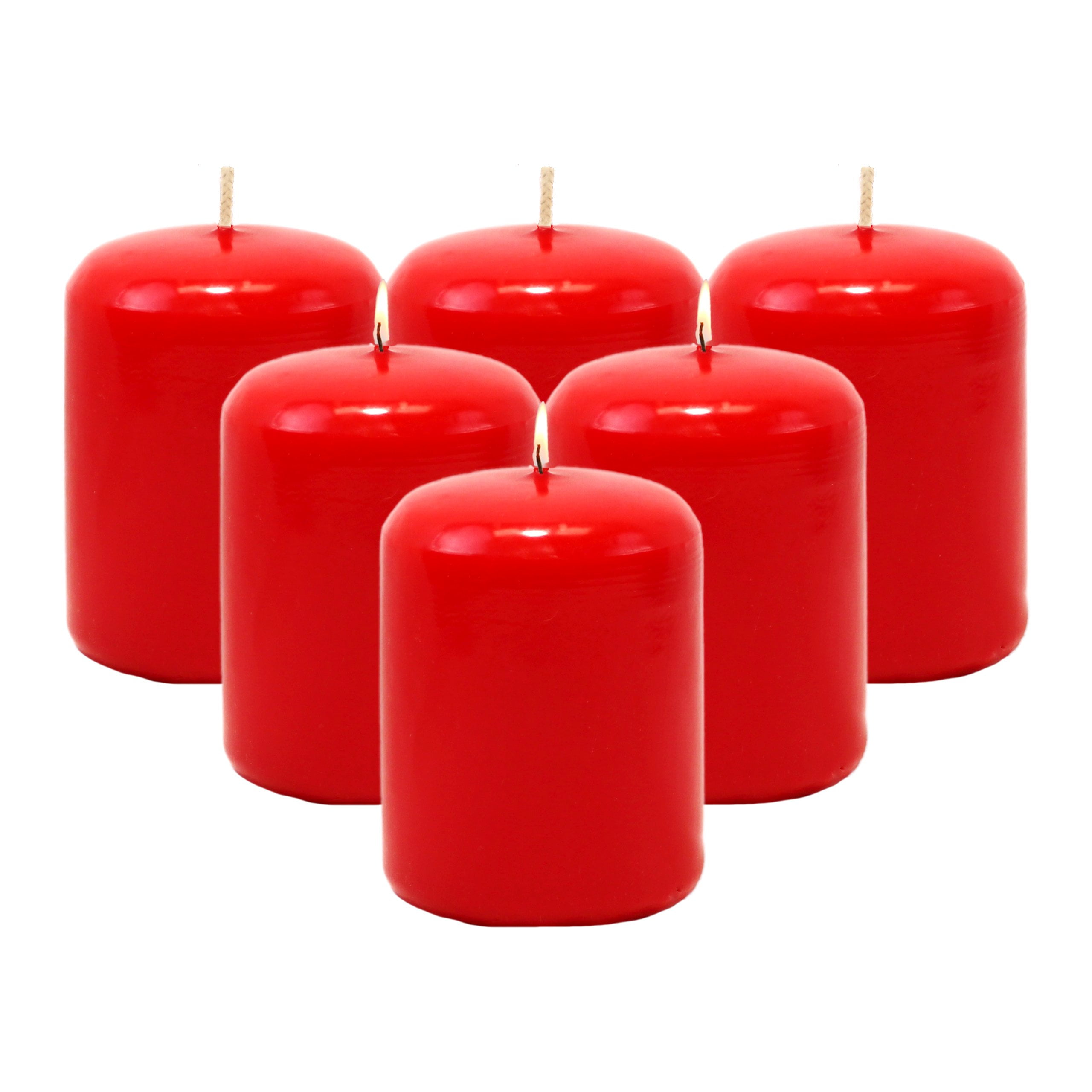 CandleNScent 3x4 Red Pillar Candles Unscented 12 Pack Walmart