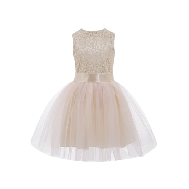 iEFiEL Baby Little Girls Birthday Party Dress Floral Lace Tulle ...