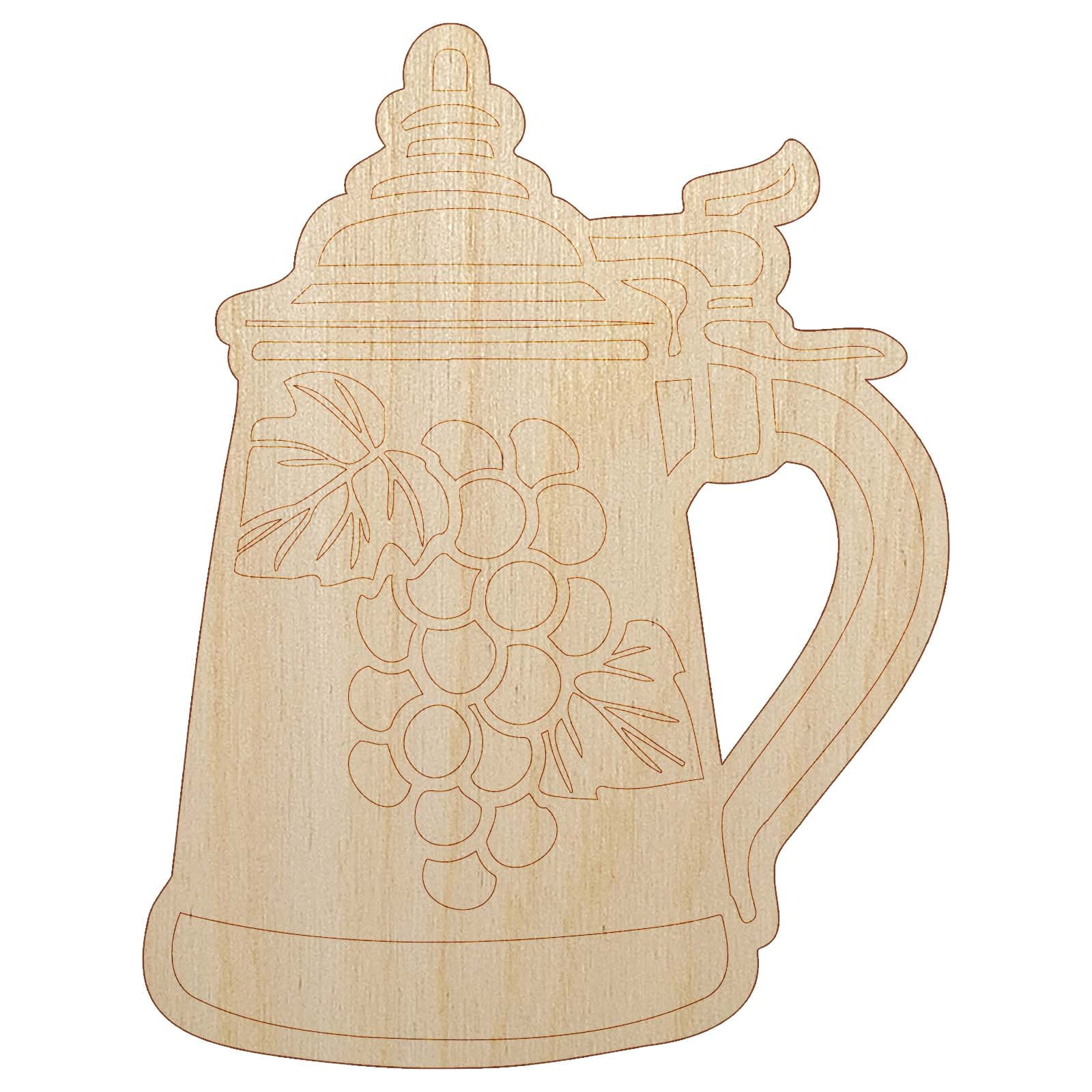Hand Drawn German Beer Stein Wood Shape Unfinished Piece Cutout Craft ...