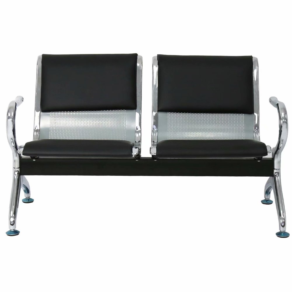 Kinbor 2 Seats PU Leather Office Guest Reception Bench Waiting Room ...