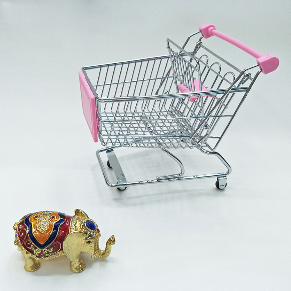 Mini Shopping Cart Toy Grocery Cart With Pivoting Front Wheels And