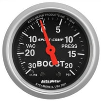 AutoMeter Gauge Vac/Boost 2-1/16in. 30Inhg-30PSI Mechanical Traditional ...