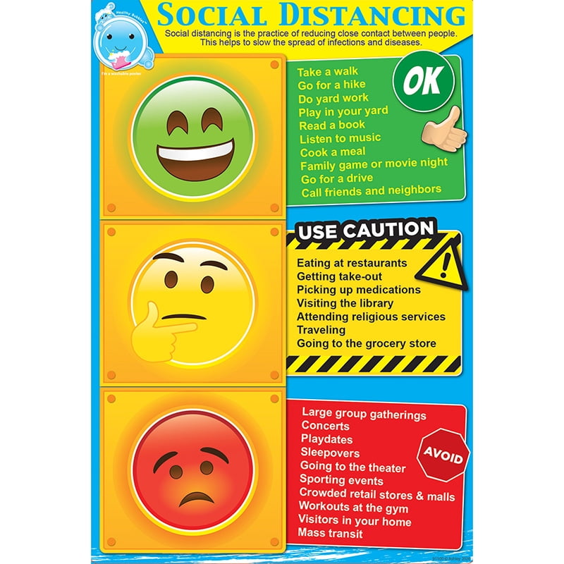 Smart Poly® Healthy Bubbles™ Chart 13" x 19", Social Distancing (Green ...