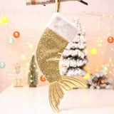 19Inch Christmas Stockings Sequins Mermaid Tail Hanging Bead Fish ...